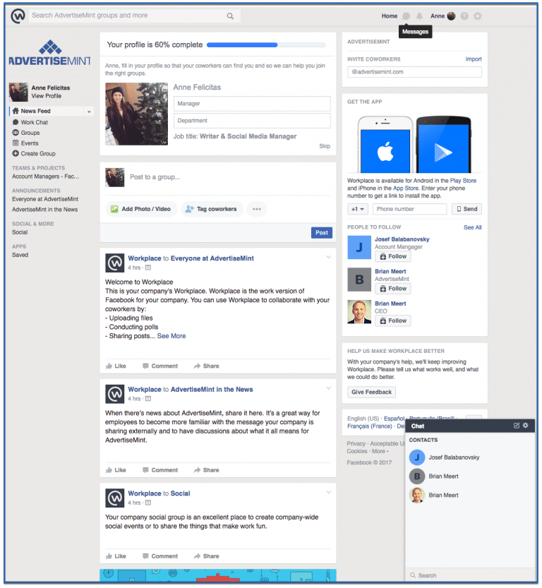 How to Join Facebook Workplace as an Employee - AdvertiseMint