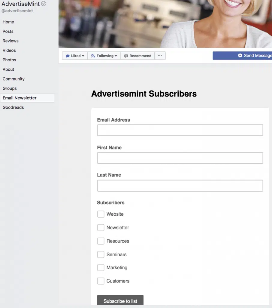 How to Add a MailChimp Sign-up Form to Your Facebook Page - AdvertiseMint