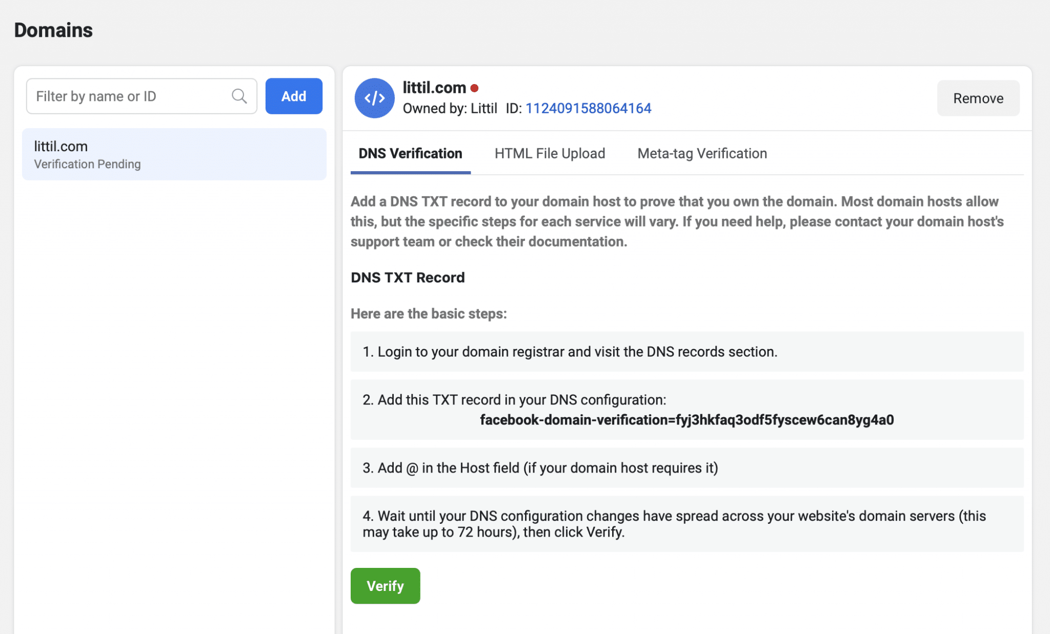 How to Verify Your Domain on Facebook - AdvertiseMint